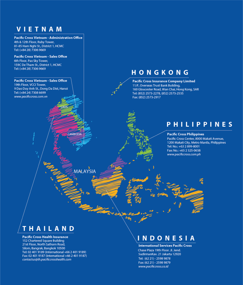 Sự hiện diện toàn cầu của chúng tôi - Pacific Cross Vietnam